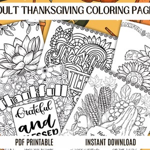 Fall Coloring | Printable Adult Coloring Page | Thanksgiving Coloring ...