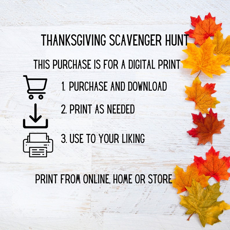 Thanksgiving Kids Activity | Thanksgiving Scavenger Hunt Printable for ...