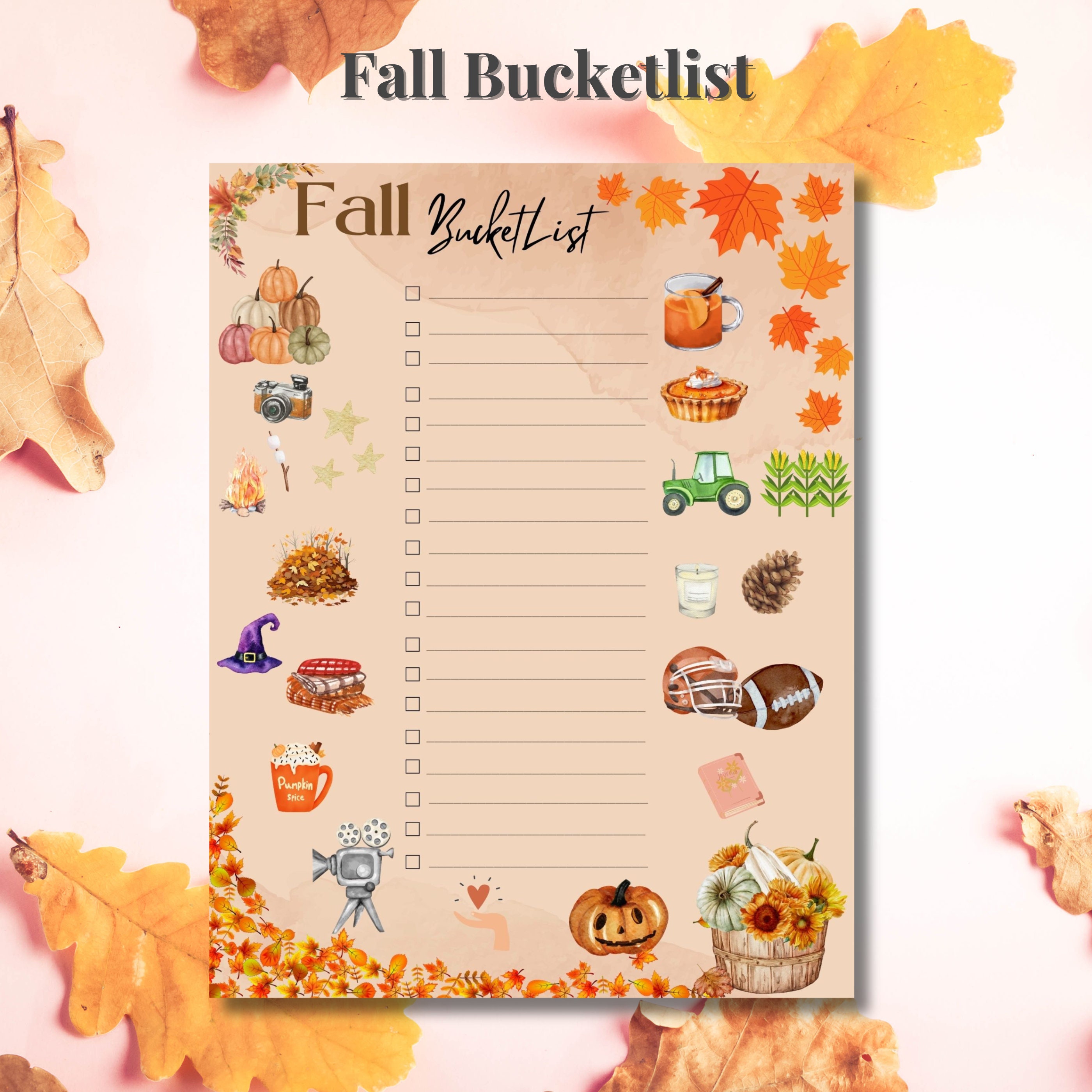 Fall Bucket List Fall Printable Fall Planner Fall to Do List Printable ...