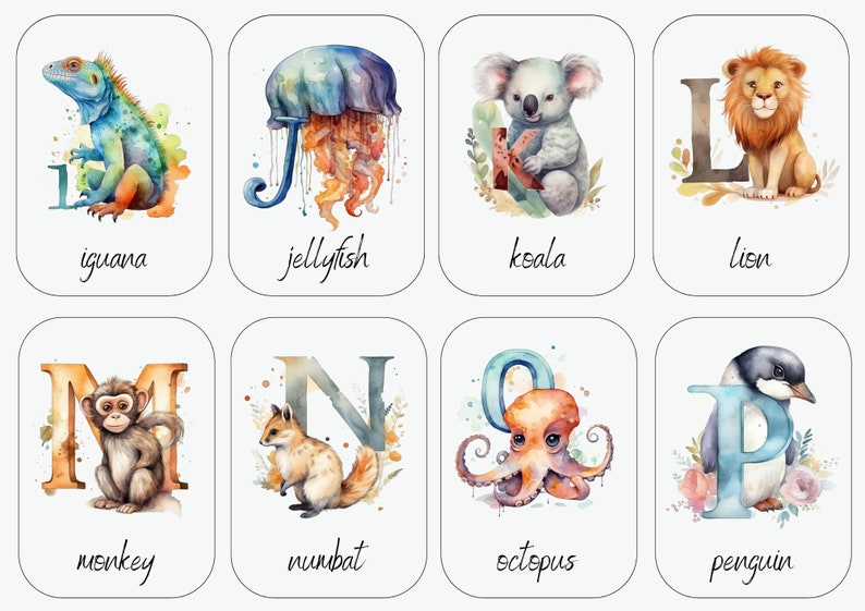 Abc Flashcards / Abc and Animal / Flashcards for Kids / Abc Flashcards ...