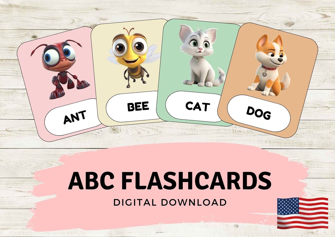 Abc Flashcards Montessori Abc and Animal Flashcards for Kids Abc ...