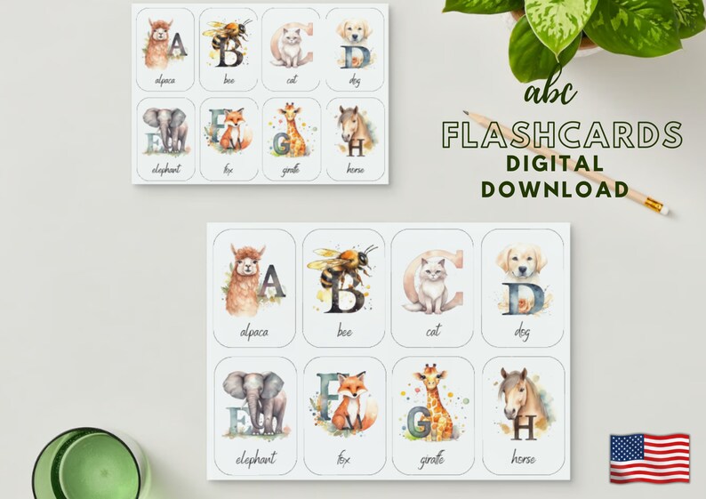 Abc Flashcards / Abc and Animal / Flashcards for Kids / Abc Flashcards ...