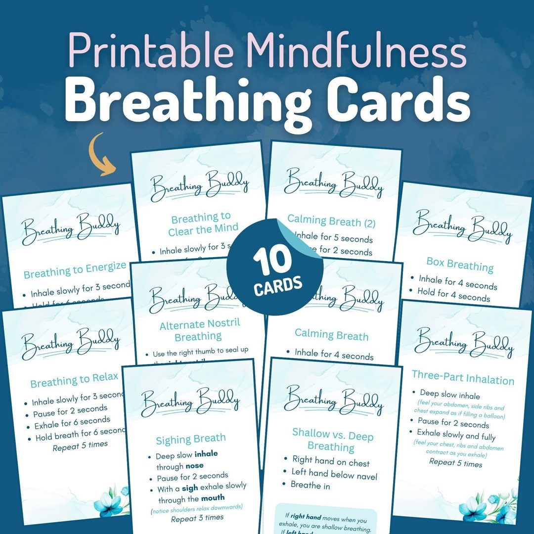 Mindfulness Cards Breathing Cards Meditation Cards Calm - Etsy