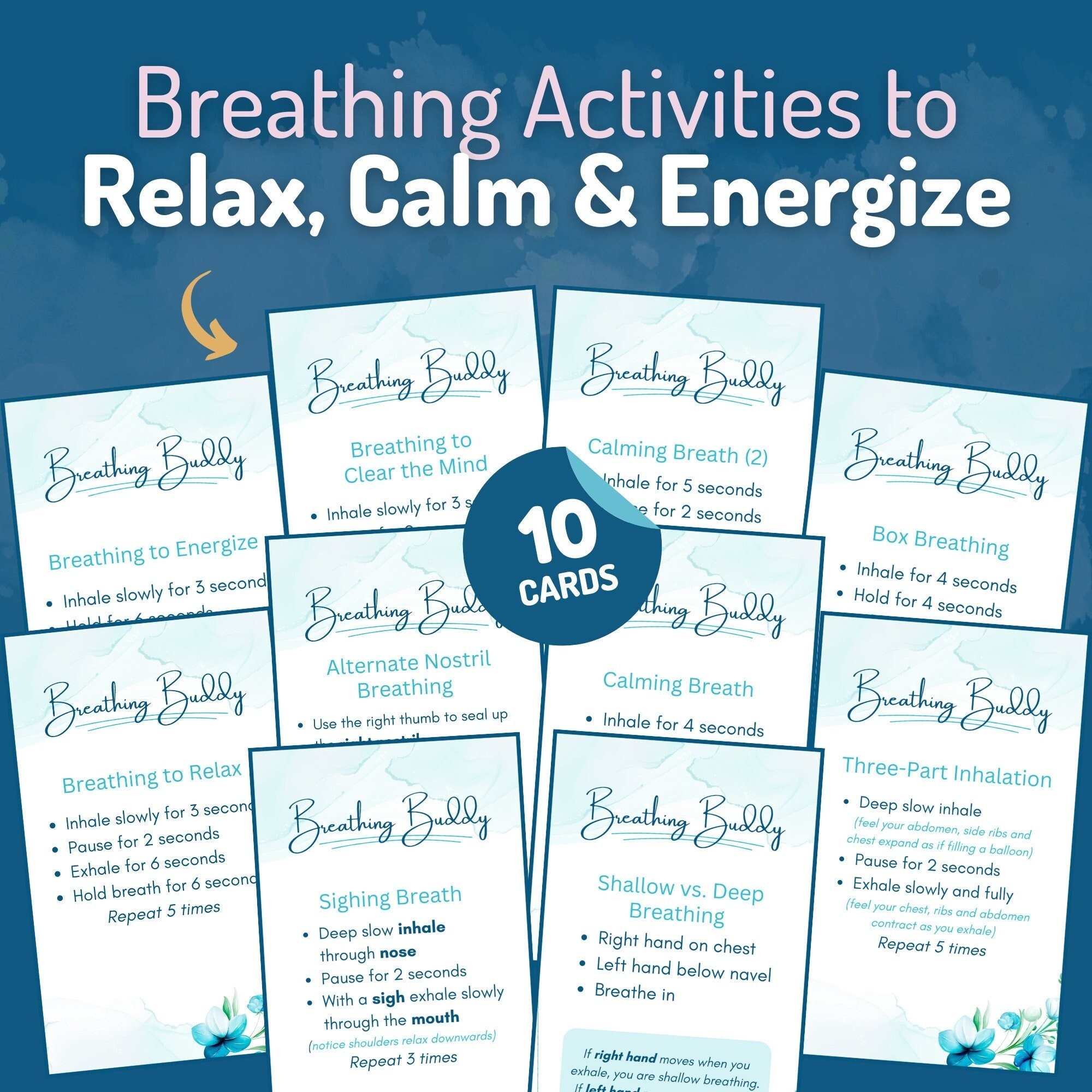Mindfulness Cards, Breathing Cards, Meditation Cards, Calm Cards ...