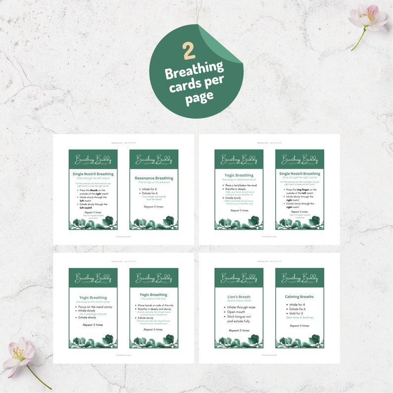 Meditation Cards Breathing Cards Mindfulness Cards Anxiety - Etsy