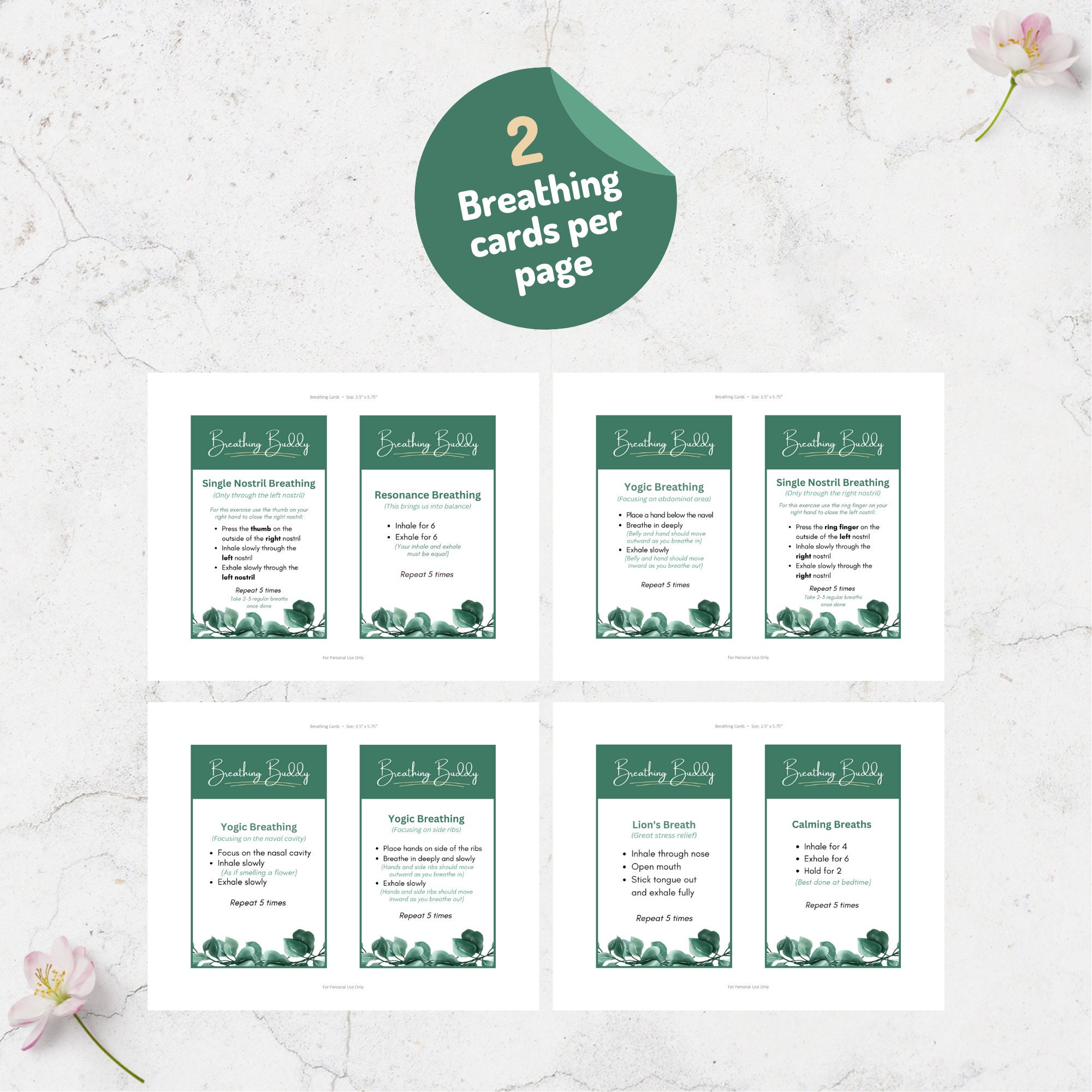 Meditation Cards, Breathing Cards, Mindfulness Cards, Anxiety Relief ...