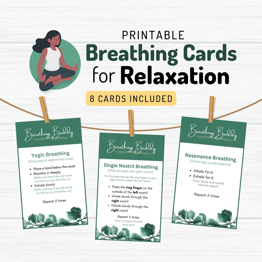 Meditation Cards, Breathing Cards, Mindfulness Cards, Anxiety Relief ...