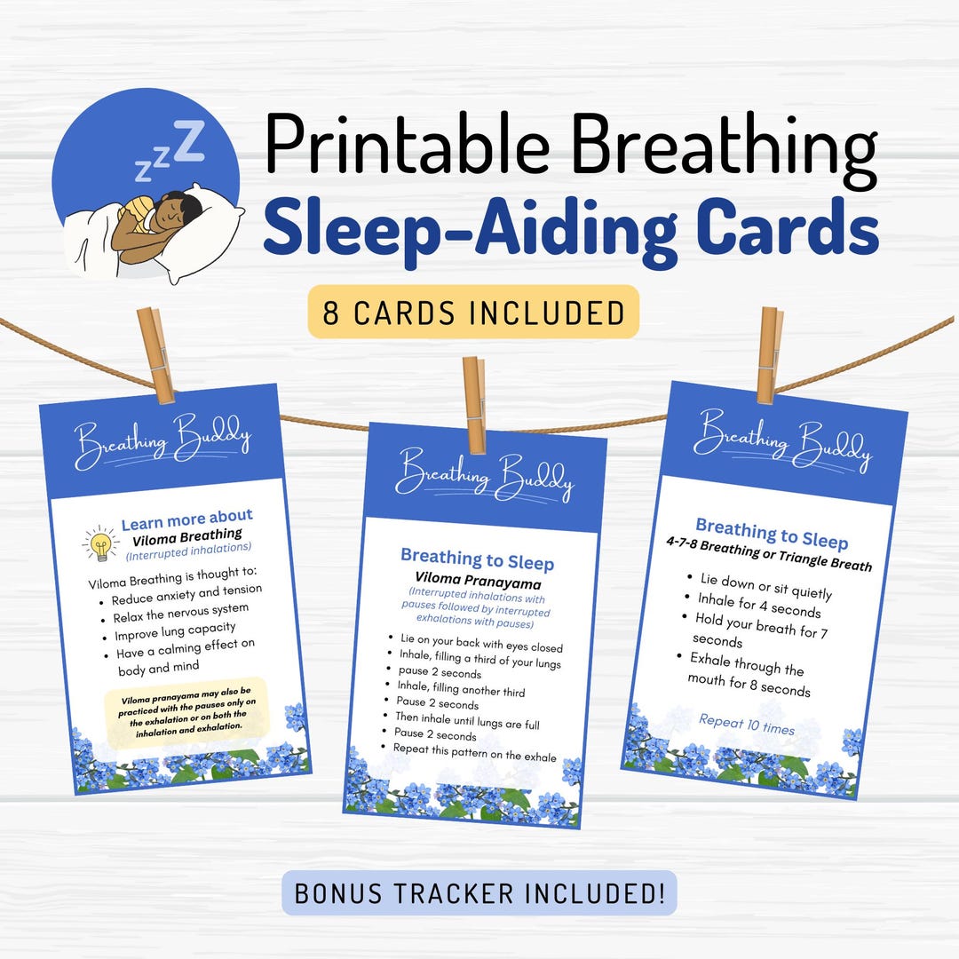 Sleep, Yoga, Mindfulness, Breathing Cards, Meditation Cards, Anxiety ...