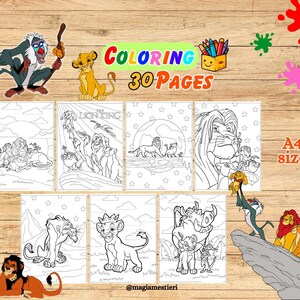 Lion KING 30 Coloring Sheets, Digital Coloring Pages, Printable ...