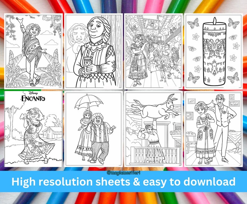 Encanto Coloring Pages, 35 Sheets, Digital Art, Printable Art, Coloring ...