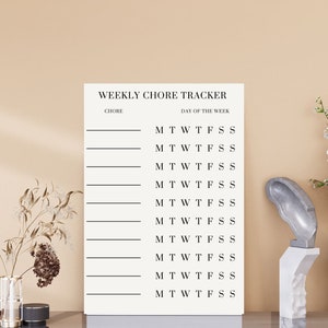 Weekly Chore Tracker Printable/chore Chart/ Minimalistic Chore Tracker ...