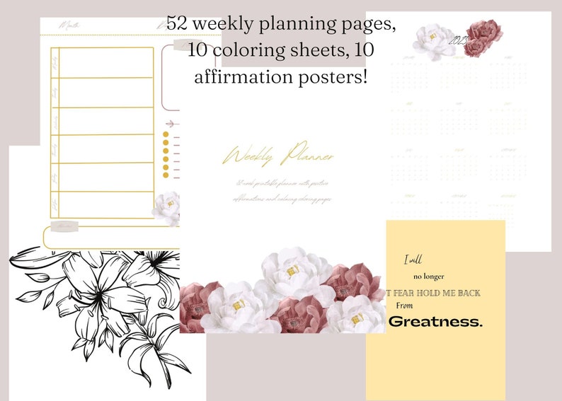 Printable Planner Pagers/positive Affirmations Planner/2023 Planner ...