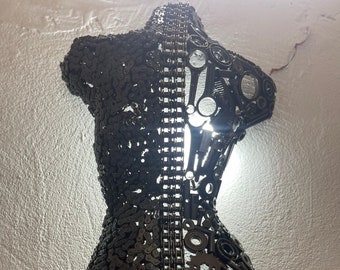 Female Torso , Chain Torso , Metal Wall Art Sculpture Metallic Torso of ...