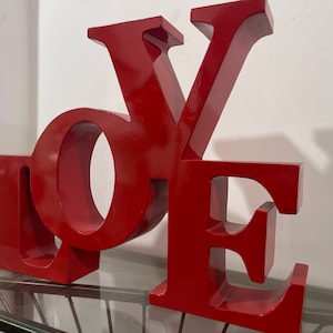 Red Love Metal Sculpture - Modern Abstract Art Decor - Etsy