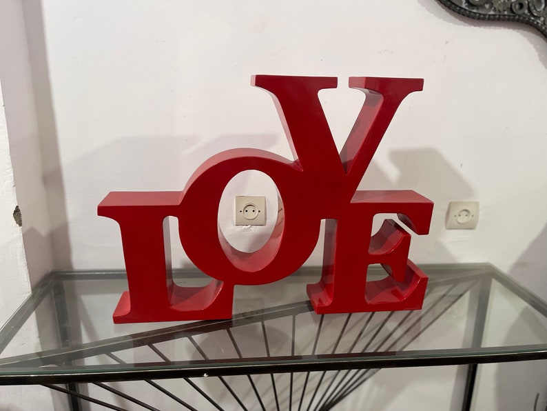 Red Love Metal Sculpture - Modern Abstract Art Decor - Etsy