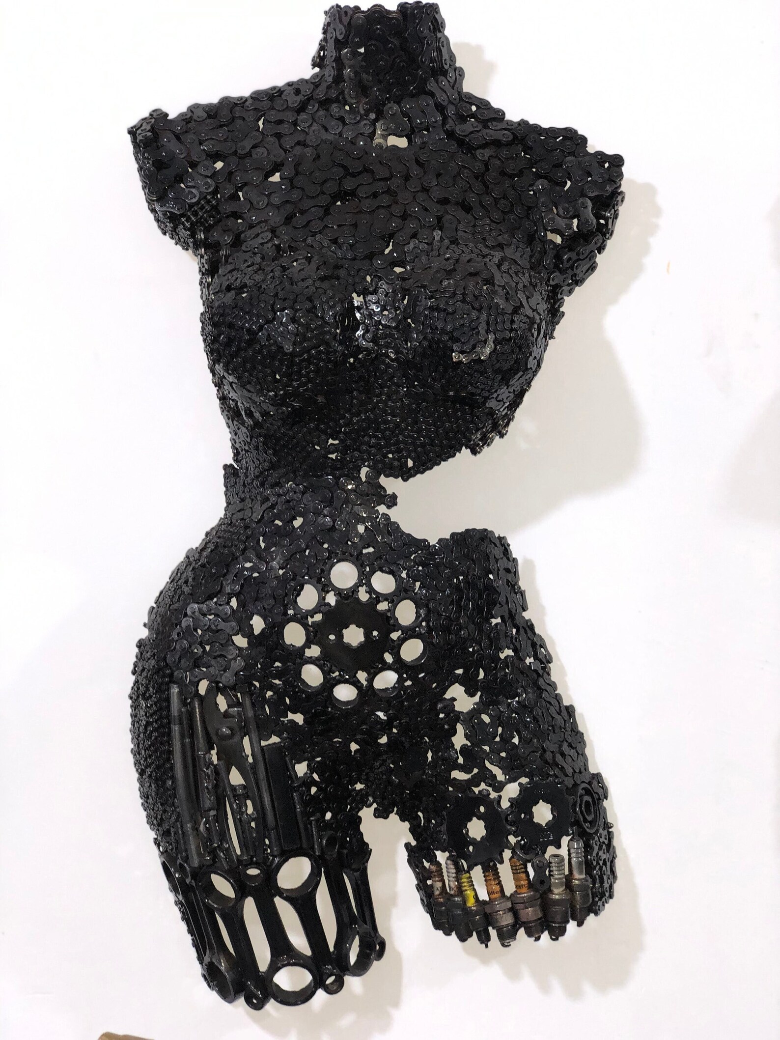 Lace Metal Wall Sculpture: Abstract Torso Art, Recycled Parts - Etsy