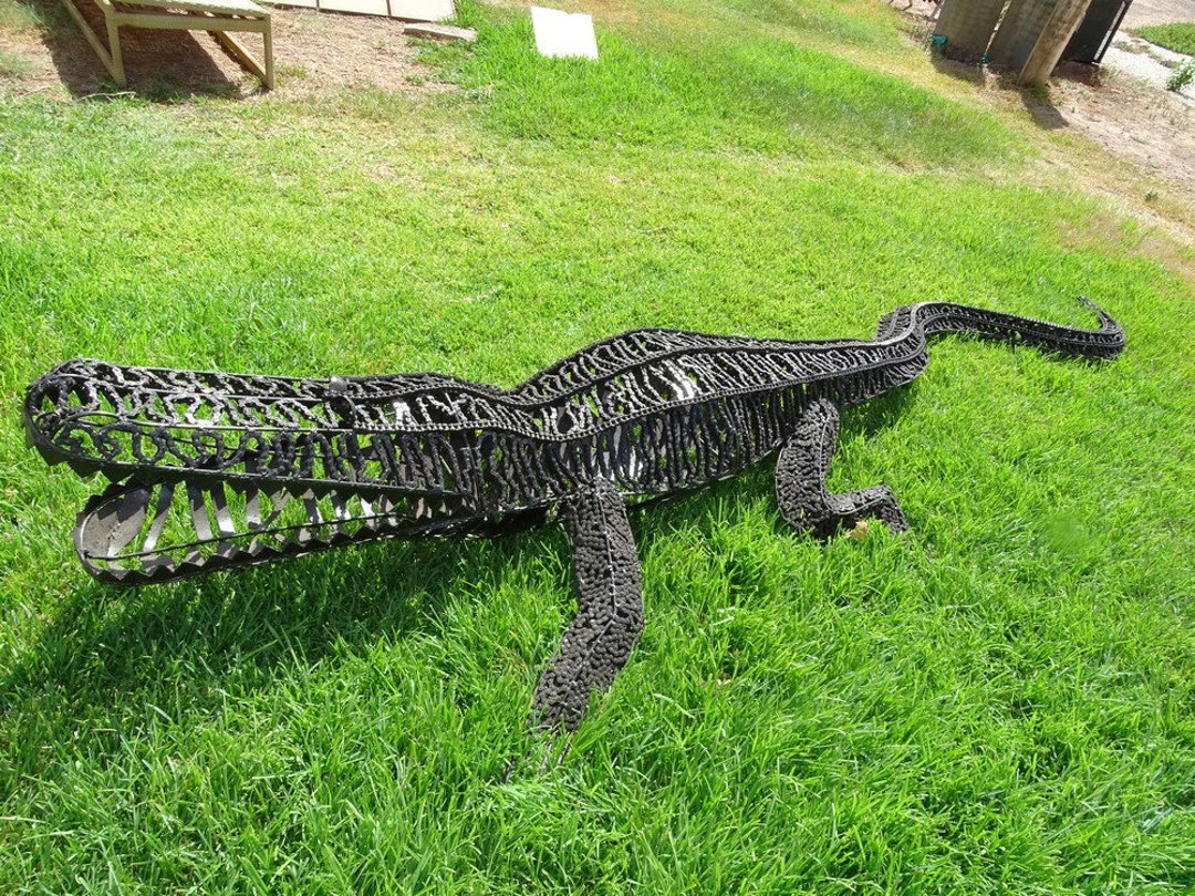 Metal Alligator , Steel Animal , Figurine , Wildlife Art , Outdoor ...