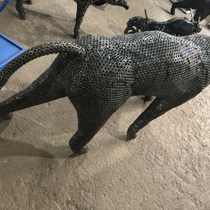 Stunning Leopard Sculpture / Axle Nuts/steel Animal Figurine, Wildlife ...