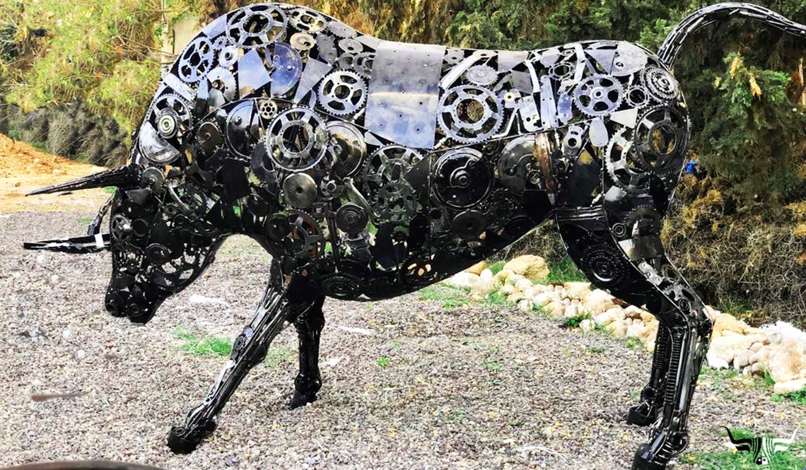 Bull Metal, Statue, , Steel Wildlife Sculptures, Metal Animal ...