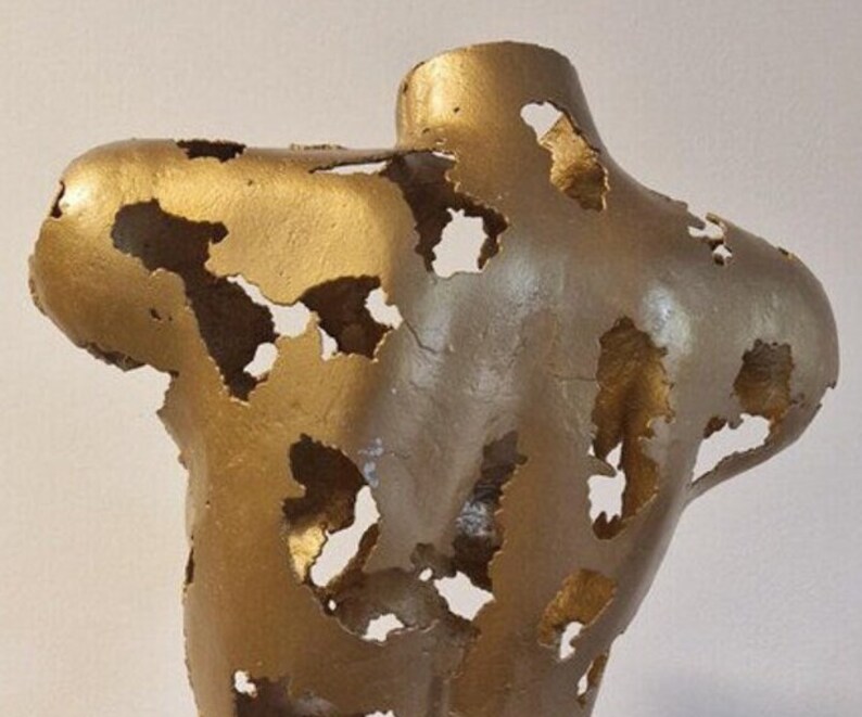 Golden Female Torso , Handmade Metal Wall Decor, Metallic Female Torso ...
