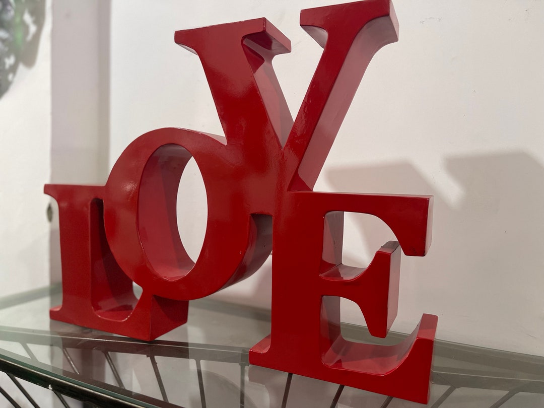 Red Love Metal Sculpture - Modern Abstract Art Decor - Etsy