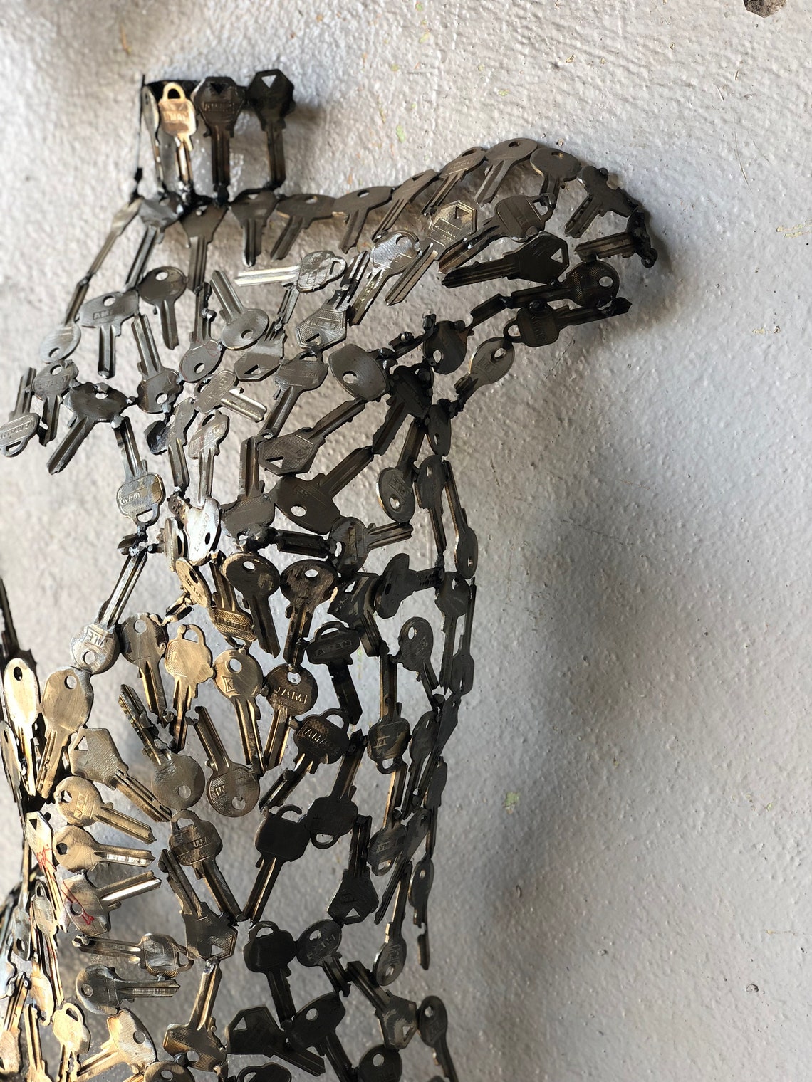 Female Torso , Keys Torso, Metal Wall Art Sculpture Metallic Torso ...