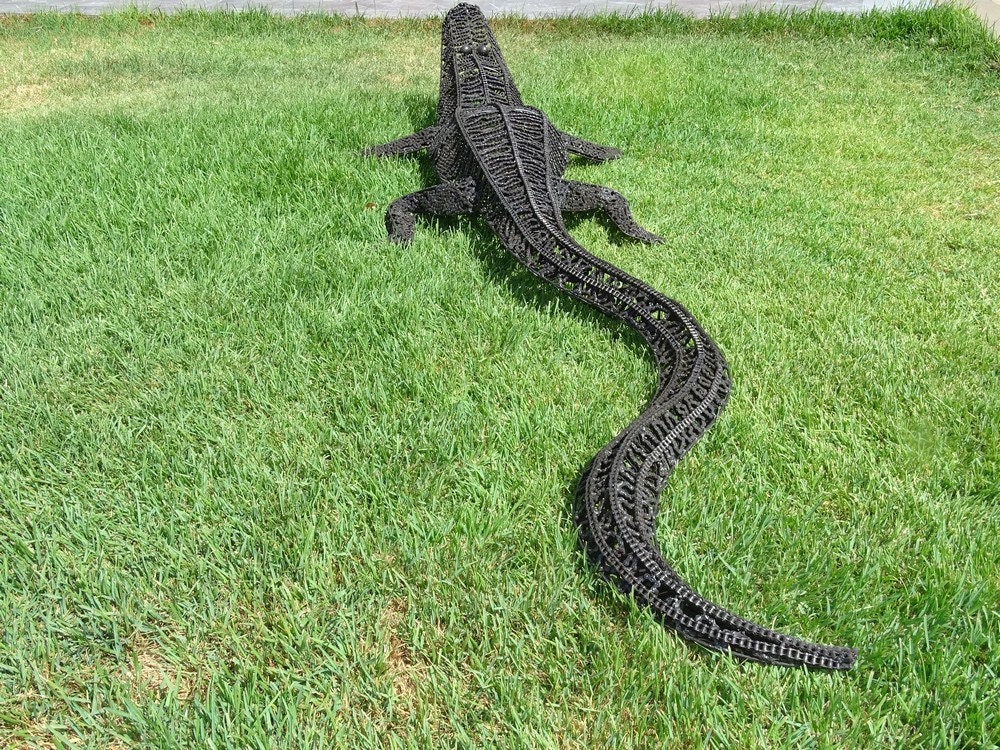 Metal Alligator Steel Animal Figurine Wildlife Art - Etsy