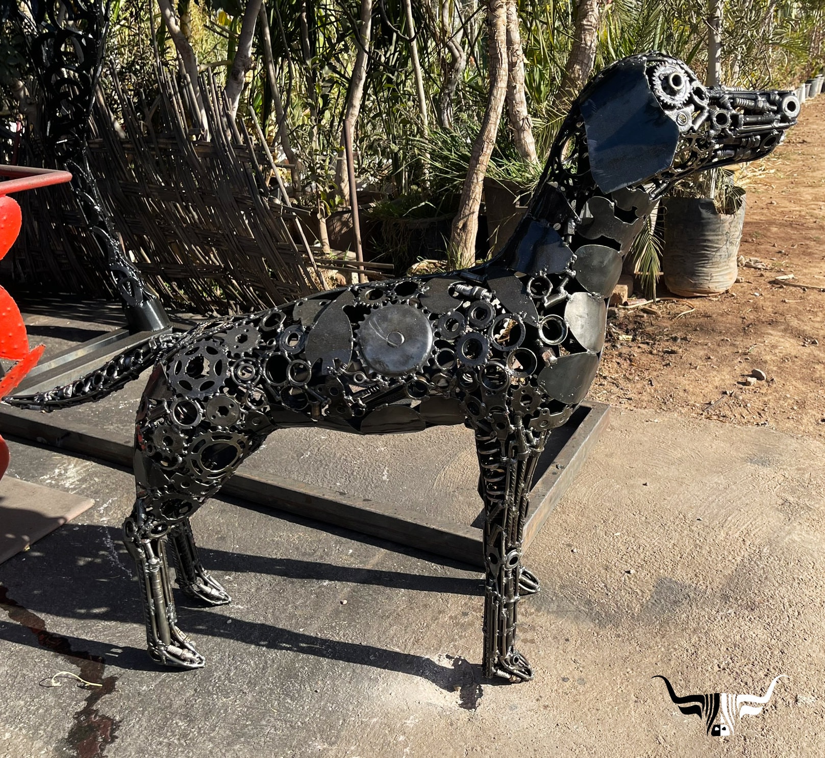Recycled Steel Dog Sculpture: Wildlife Art, Outdoor Decor - Etsy