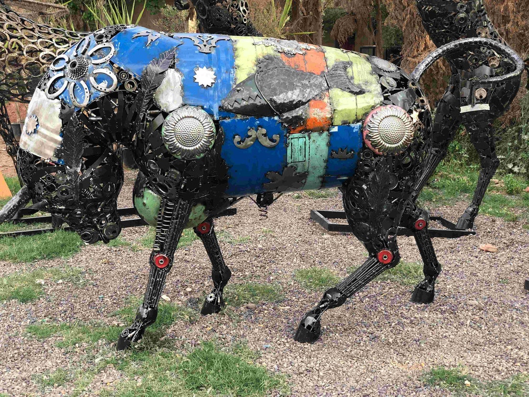 Bull Metal , Statue , Steel Animal Figurine, Wildlife Art .outdoor Art ...