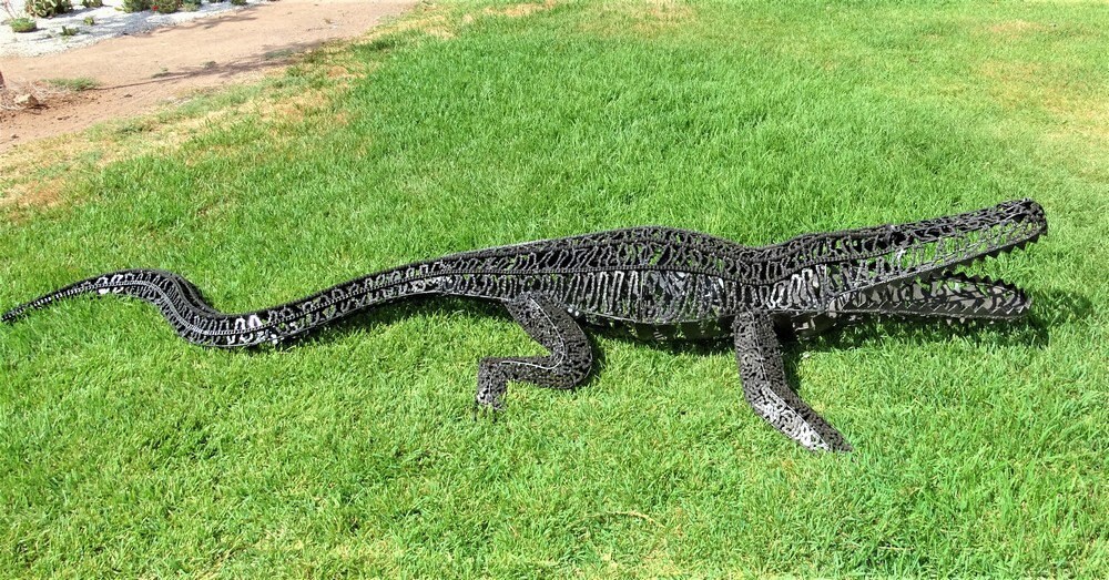 Metal Alligator Steel Animal Figurine Wildlife Art - Etsy