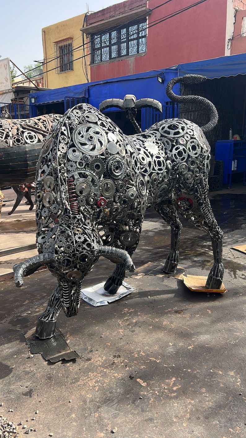 Recycled Lamborghini Bull Sculpture |life Size Bull Statue Metal ...