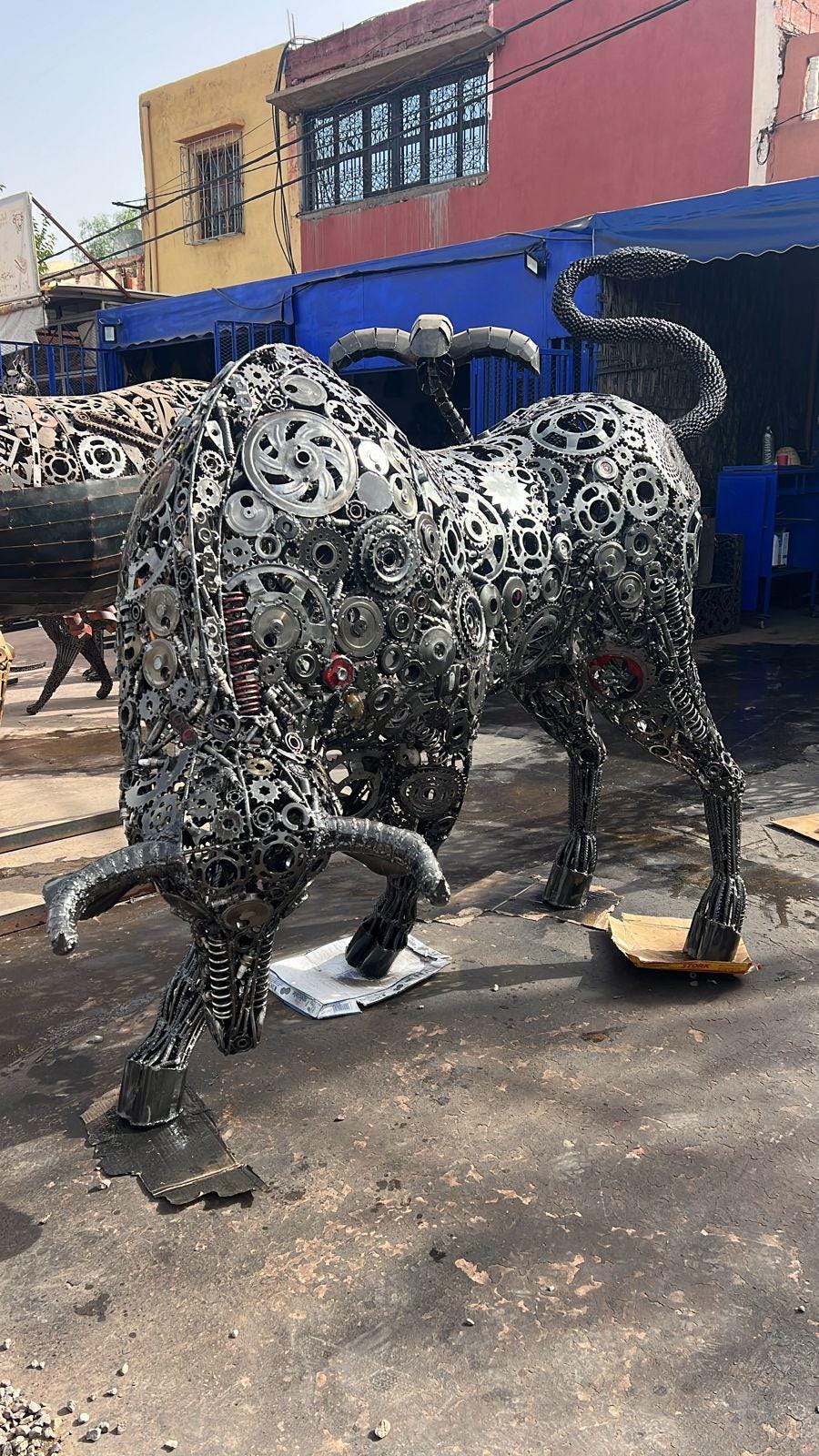 LAMBORGHINI Bull, Metal , Statue, Steel Animal Figurine, Wildlife Art ...