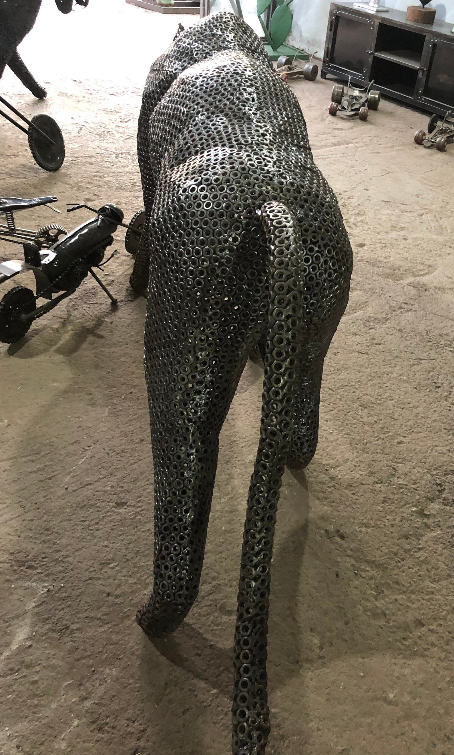 Stunning Leopard Sculpture / Axle Nuts/steel Animal Figurine, Wildlife ...