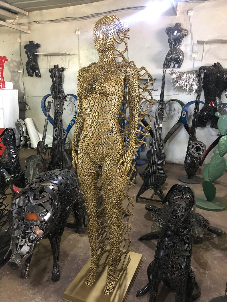 Female Torso, Handcrafted Golden Standing Woman - Etsy