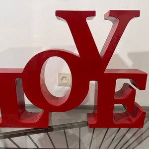 Red Love Metal Sculpture - Modern Abstract Art Decor - Etsy
