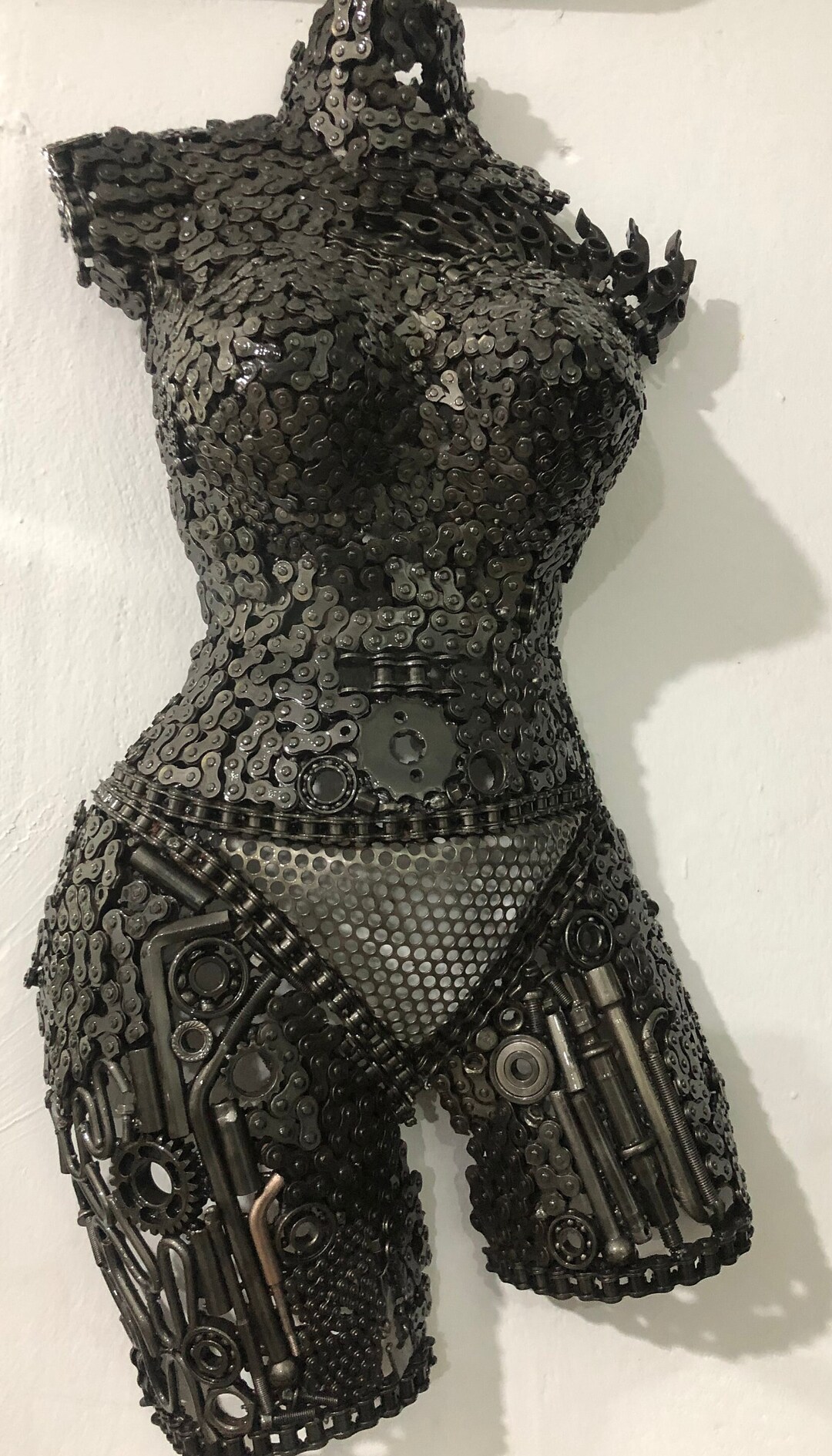 Elegant Female Torso Metal Sculpture, Wall Art Decor, Modern Woman ...