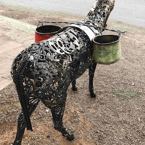 Recycled Metal Donkey Sculpture: Rustic Contemporary Wildlife Art - Etsy