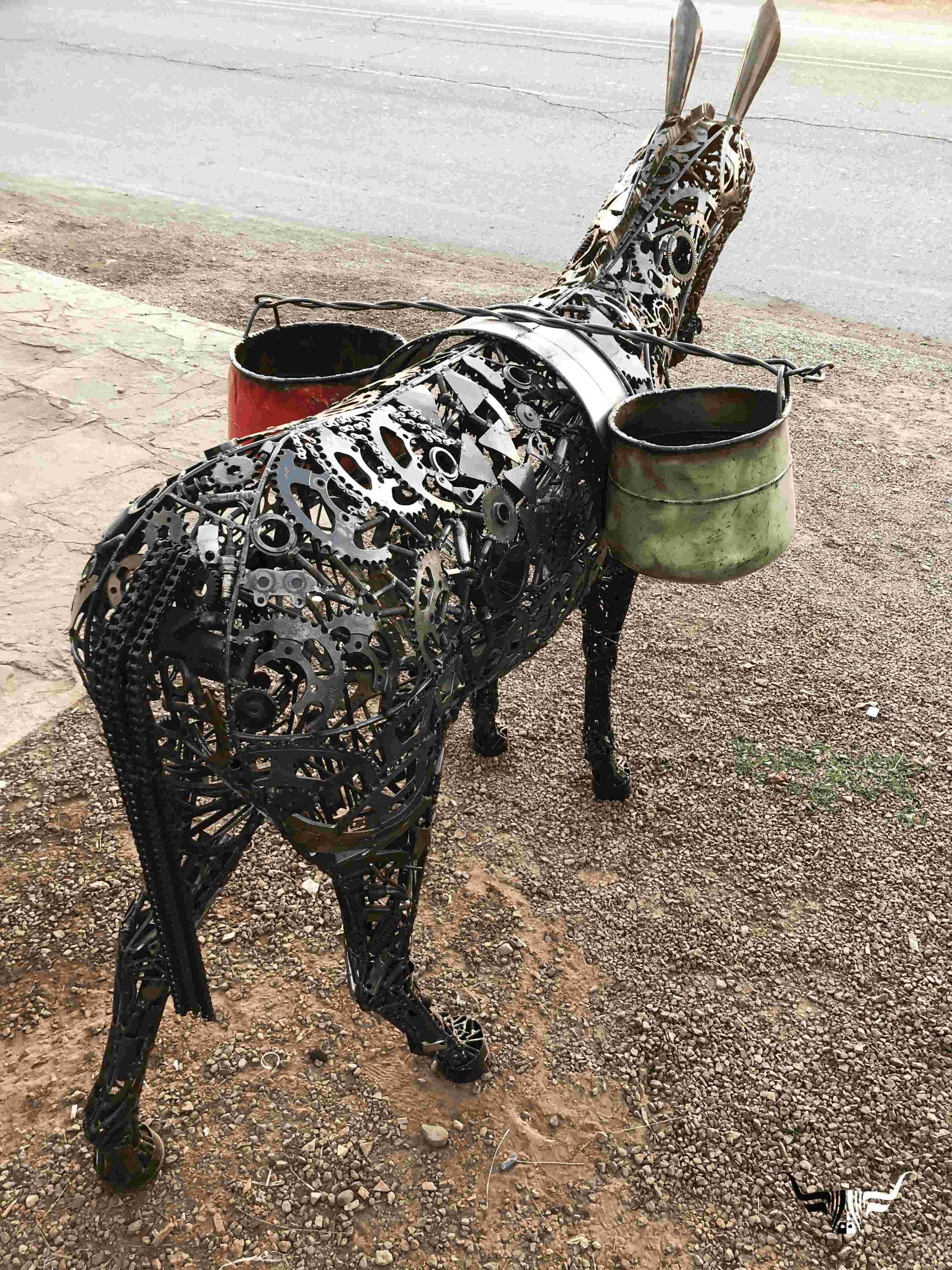 Recycled Metal Donkey Sculpture: Rustic Contemporary Wildlife Art - Etsy