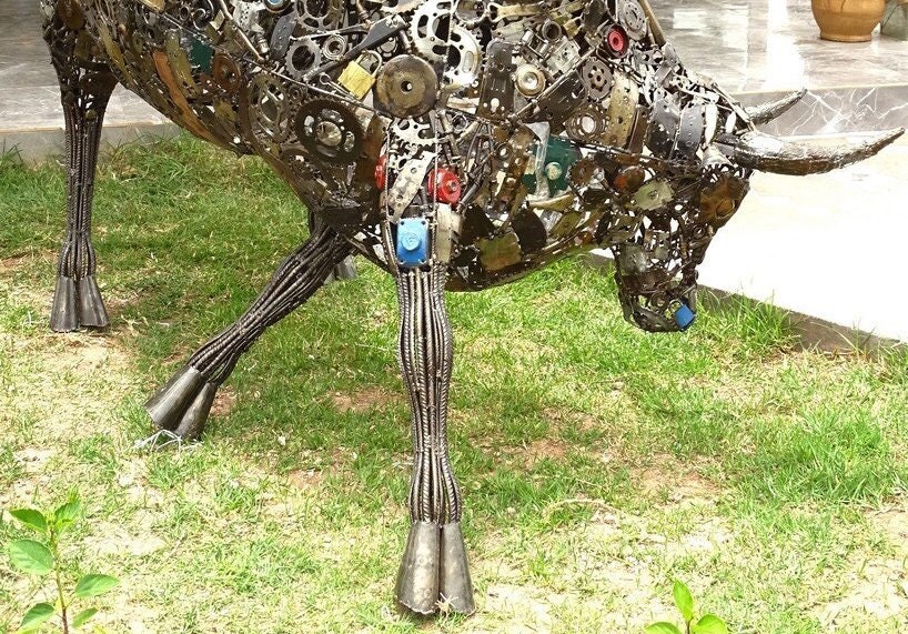 LAMBORGHINI Bull Metal Statue steel Animal Figurine - Etsy