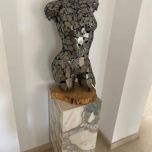 Elegant Female Torso Metal Sculpture Wall Art Decor Modern Woman Figure ...