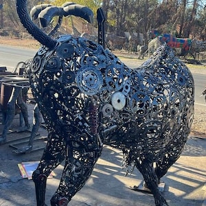 LAMBORGHINI Bull, Metal , Statue, Steel Animal Figurine, Wildlife Art ...