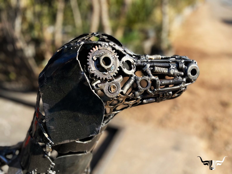 Recycled Steel Dog Sculpture: Wildlife Art, Outdoor Decor - Etsy