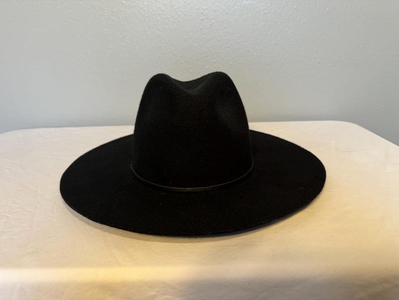 Banana Republic Ladies M/L Wool Wide-brimmed Fedora Hat, Jet Black ...