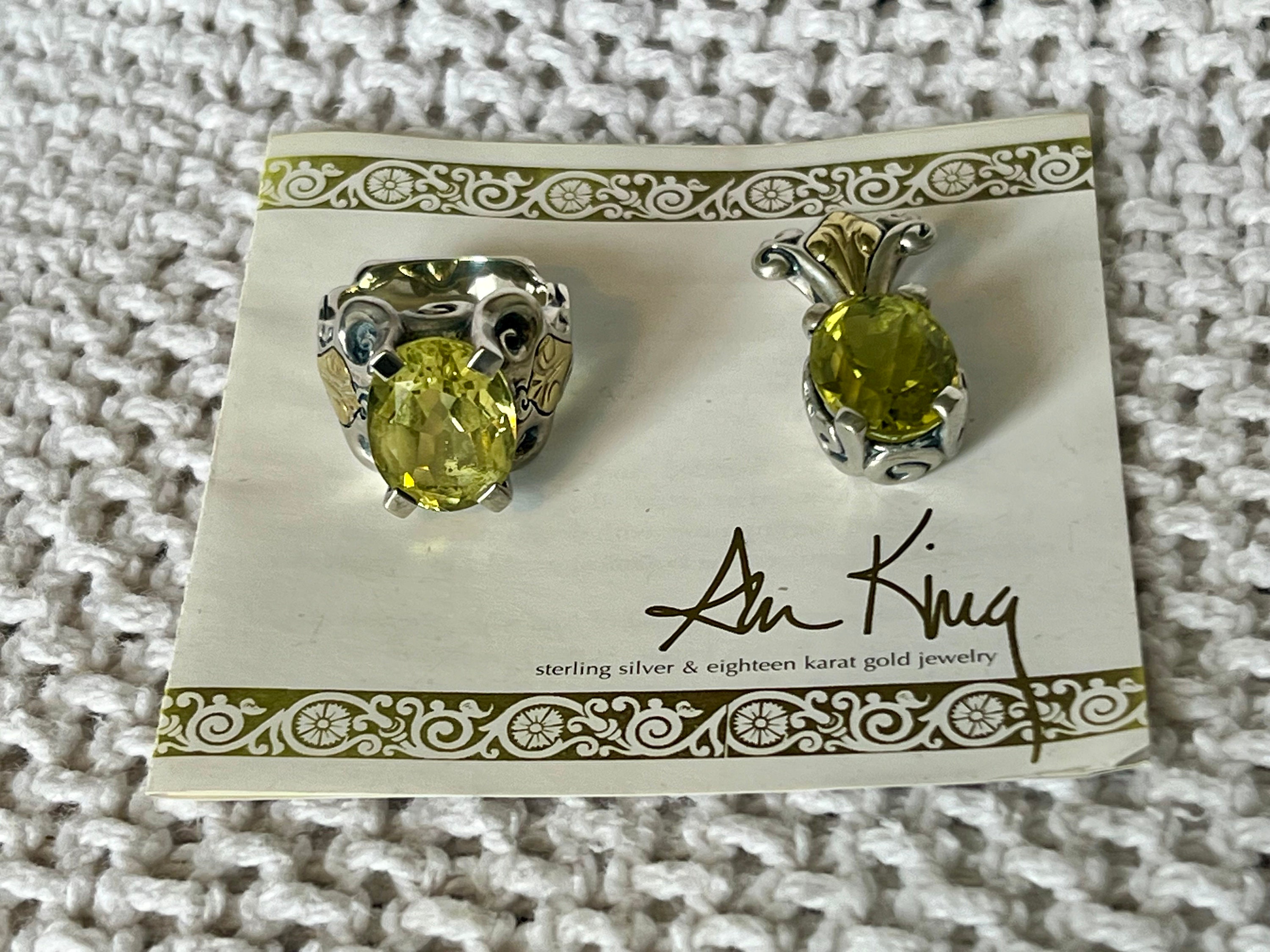 Rare Set: Vintage Ann King Authentic 925 Sterling Silver With 18K Gold ...