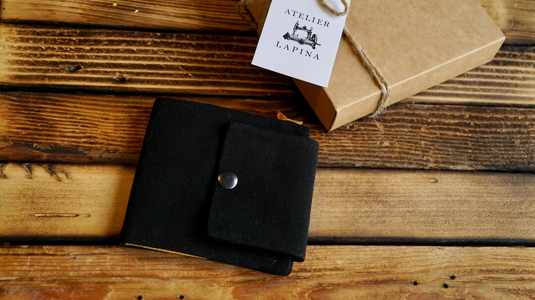 Black Wallet, Handmade Fabric Wallet, Small Wallet, Vegan Wallet, Boho ...