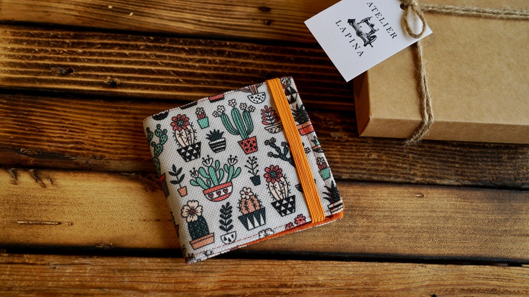 Cactus Wallet, Handmade Fabric Wallet, Small Wallet, Vegan Wallet, Boho ...