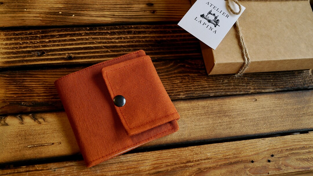 Brick Red Wallet, Handmade Fabric Wallet, Small Wallet, Vegan Wallet ...