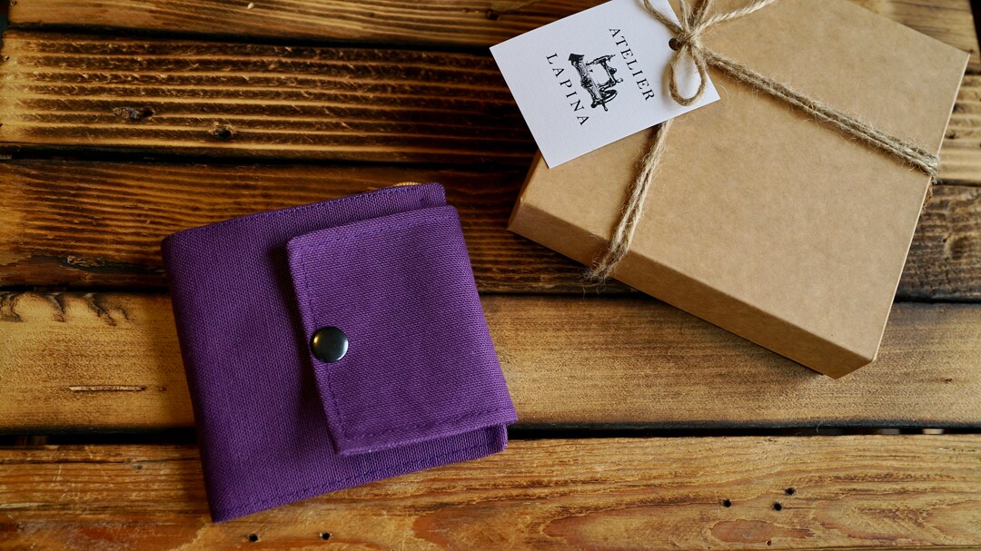 Purple Wallet, Handmade Fabric Wallet, Small Wallet, Vegan Wallet, Boho ...