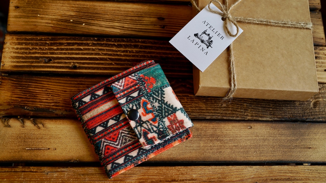 Authentic Wallet, Handmade Fabric Wallet, Small Wallet, Vegan Wallet ...