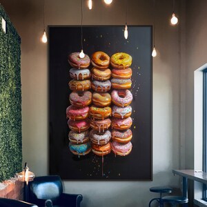 Colorful Donut Print Donut Printable Pastry Patisserie Wall Art Kitchen ...